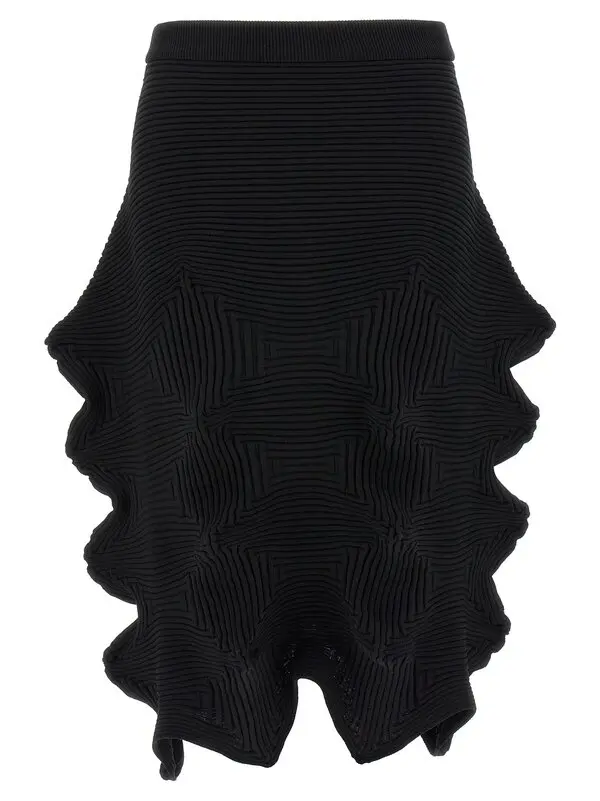 Issey Miyake Linkage" Knitted Skirt - Black