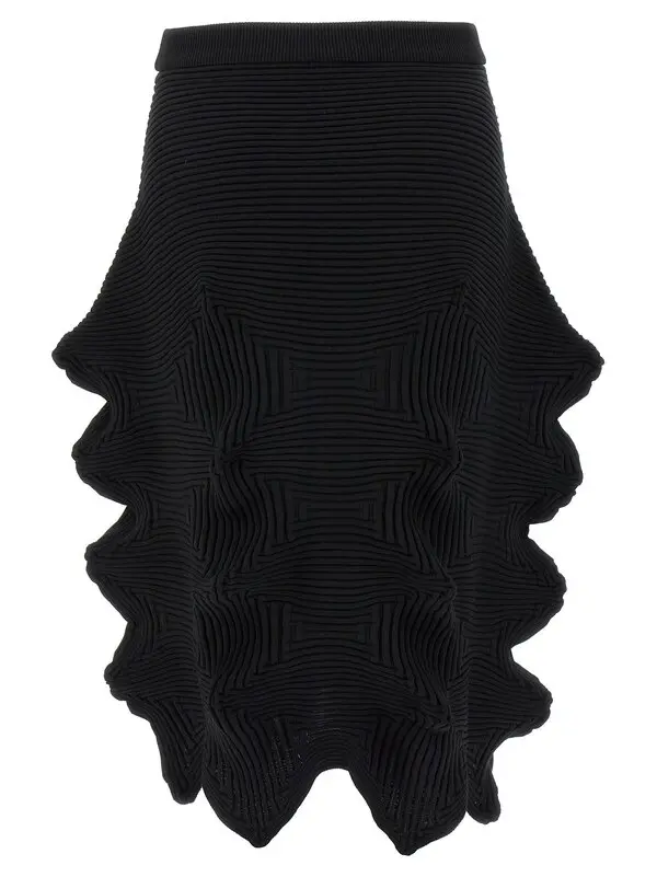 Issey Miyake Linkage" Knitted Skirt - Black