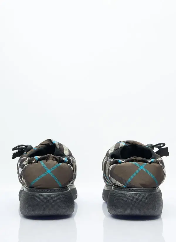 Burberry Check Nylon-blend Quilted Pillow Mules - Green