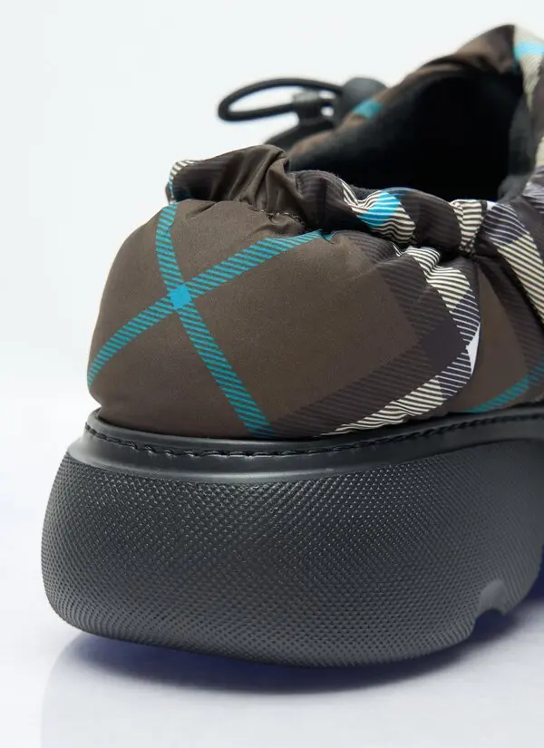 Burberry Check Nylon-blend Quilted Pillow Mules - Green