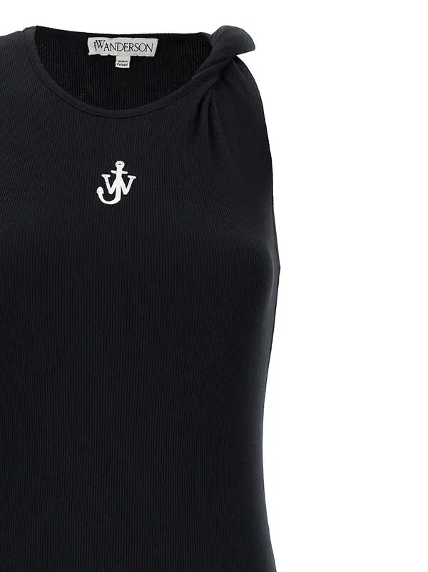 JW Anderson Ribbed Knit Dress With Embroidered Logo