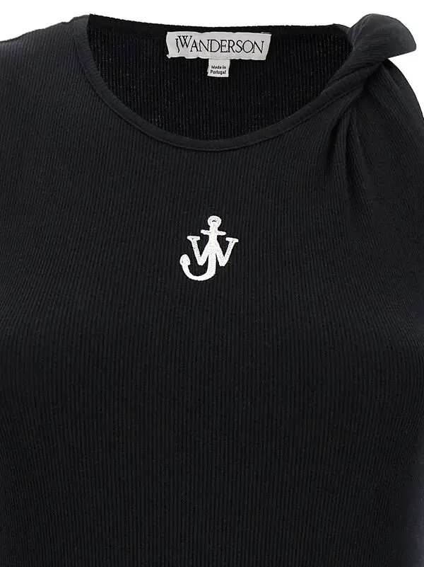 JW Anderson Ribbed Knit Dress With Embroidered Logo