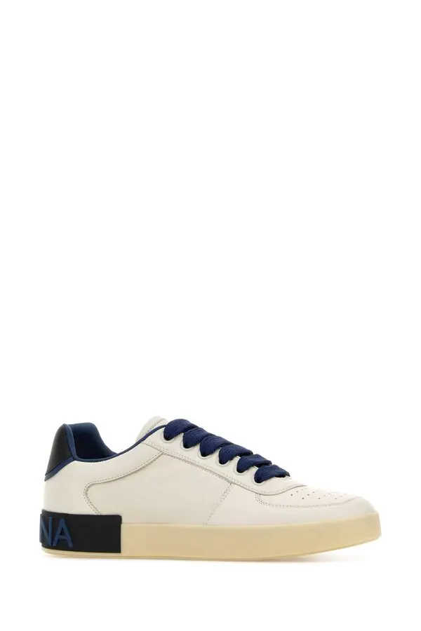 Dolce & Gabbana Ivory Leather Portofino Sneakers