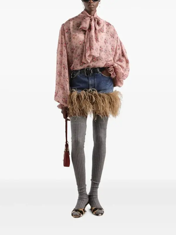 Dolce & Gabbana Small Flower Bouquets-print Chiffon Blouse - Multicolor