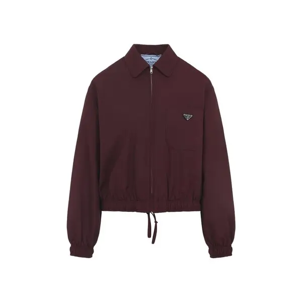 Prada Polyester Zip-up Jacket With Enamelled Triangle Logo