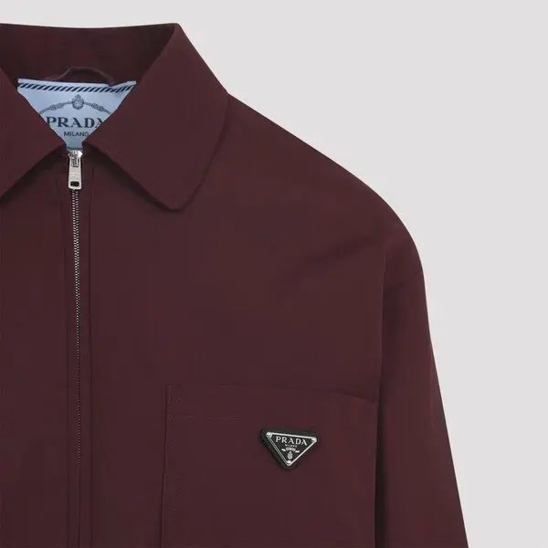 Prada Polyester Zip-up Jacket With Enamelled Triangle Logo