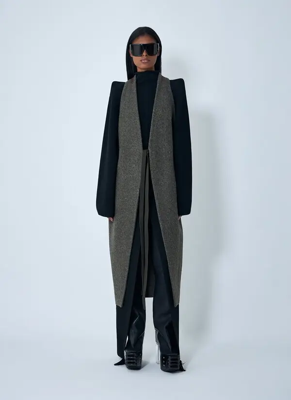 Rick Owens Wool Draped Longline Waistcoat - Gray