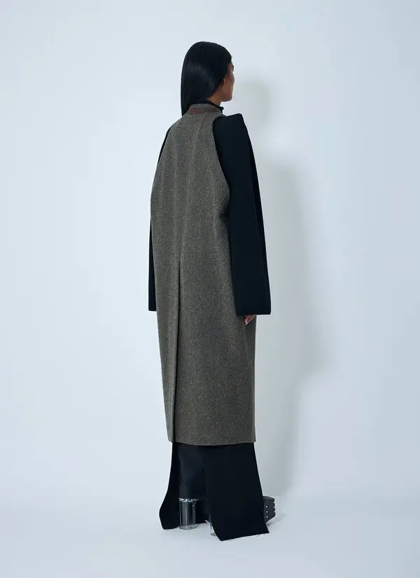 Rick Owens Wool Draped Longline Waistcoat - Gray