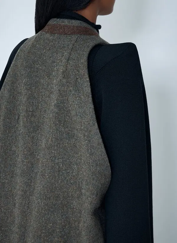 Rick Owens Wool Draped Longline Waistcoat - Gray