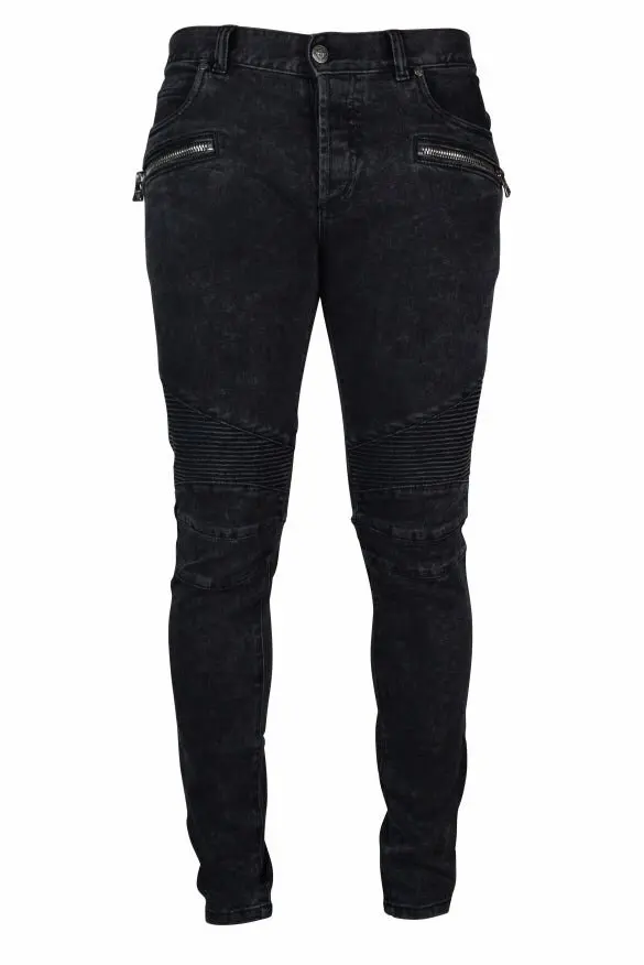 Balmain Skinny Fit Moto Jeans