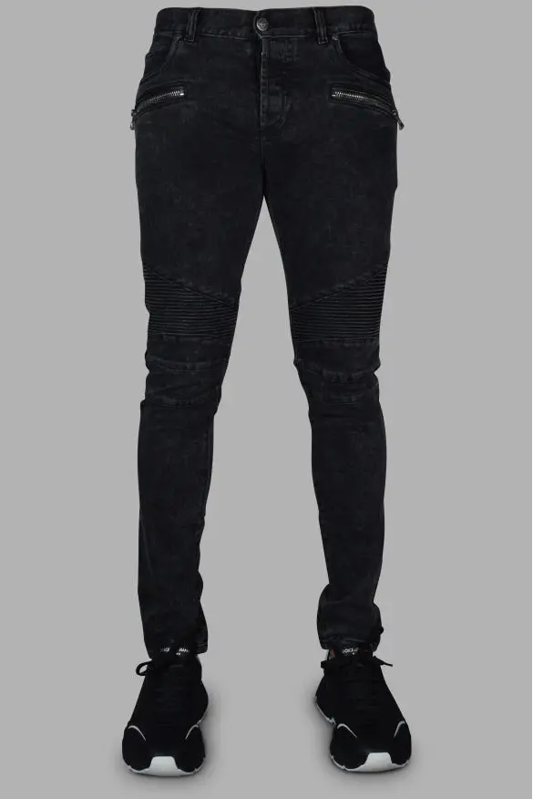 Balmain Skinny Fit Moto Jeans