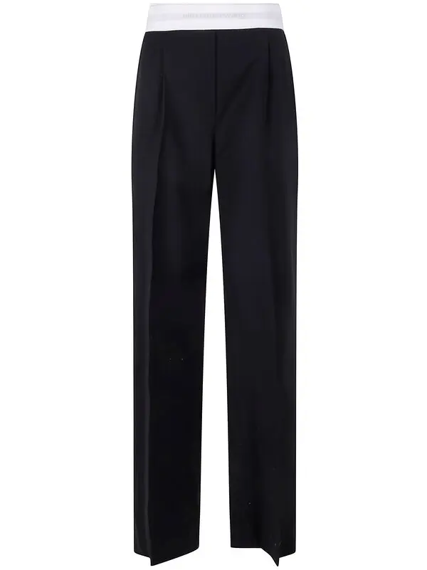 Alexander Wang High Waisted Pleated Trousers With Logo Elastic Waistband