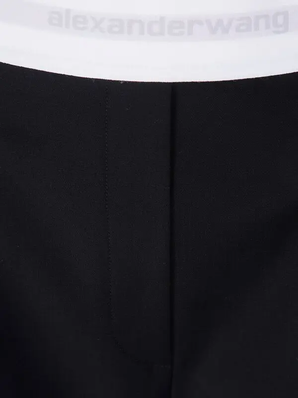 Alexander Wang High Waisted Pleated Trousers With Logo Elastic Waistband