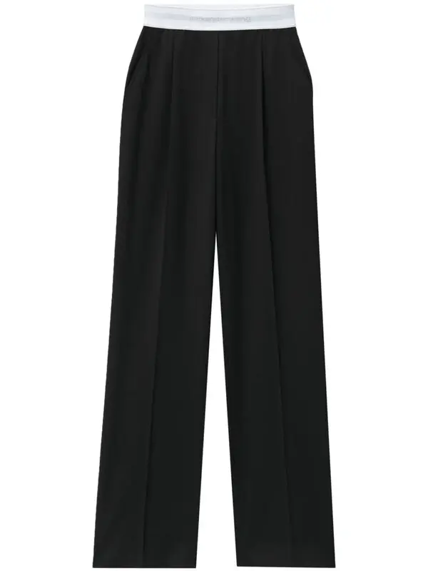 Alexander Wang High Waisted Pleated Trousers With Logo Elastic Waistband