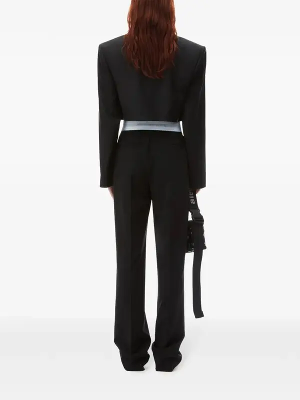 Alexander Wang High Waisted Pleated Trousers With Logo Elastic Waistband