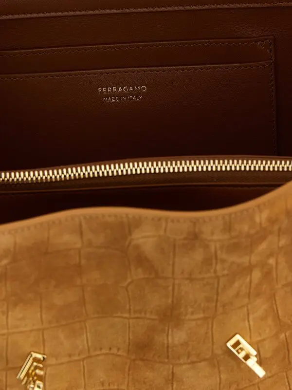 FERRAGAMO Hug Soft Shoulder Bag - Brown