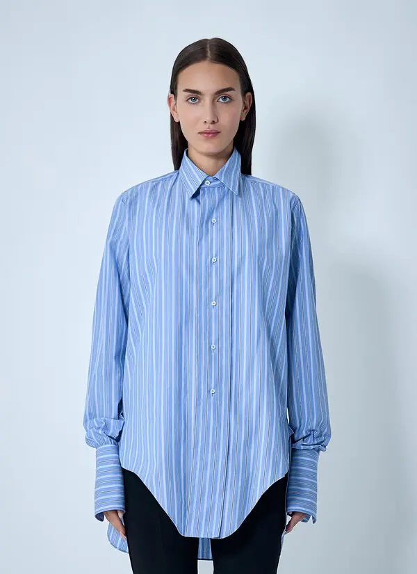 MAISON MARGIELA Striped Cotton Poplin Button-down Shirt