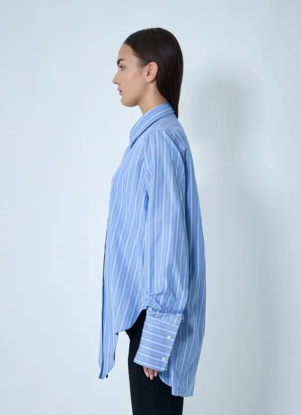 MAISON MARGIELA Striped Cotton Poplin Button-down Shirt