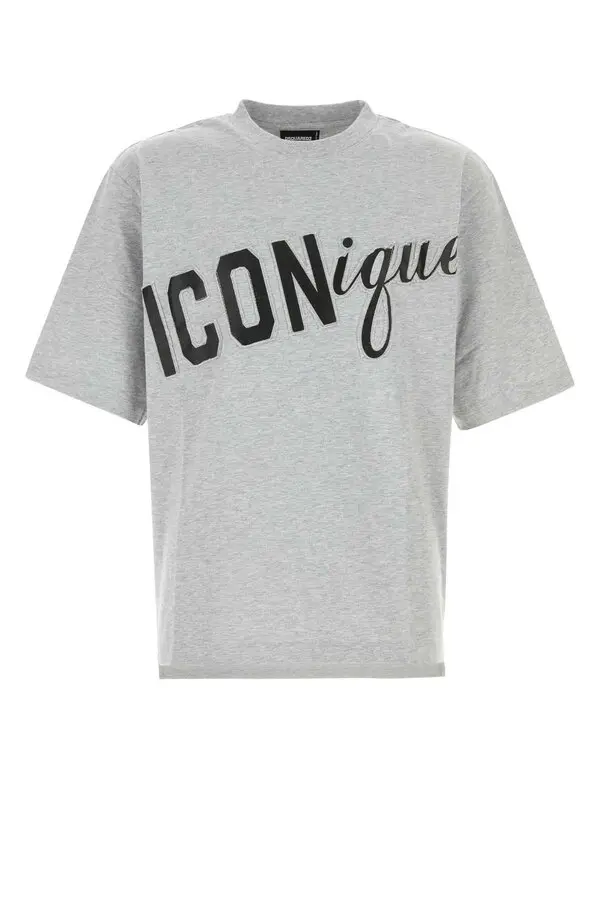 Dsquared2 Melange Grey Cotton Oversize T-shirt - Gray