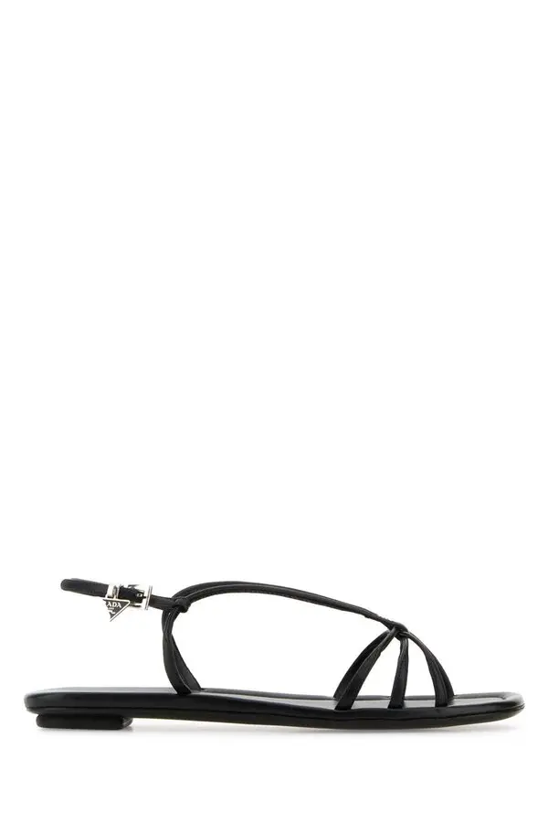 Prada Leather Sandals - Black
