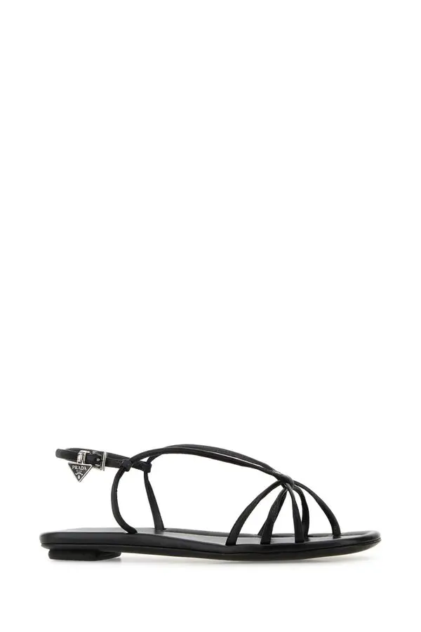 Prada Leather Sandals - Black