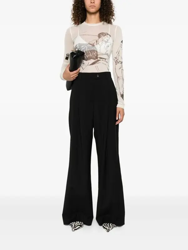 Sportmax Wide Leg Wool Pants - Multicolor