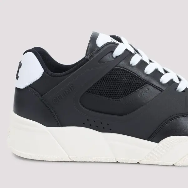 Celine Ct-09 Leather, Rubber And Mesh Sneakers - Black