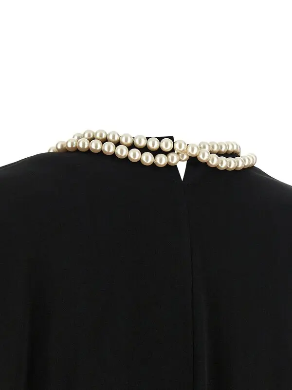Junya Watanabe Integrated Pearl Necklace Cotton T-shirt
