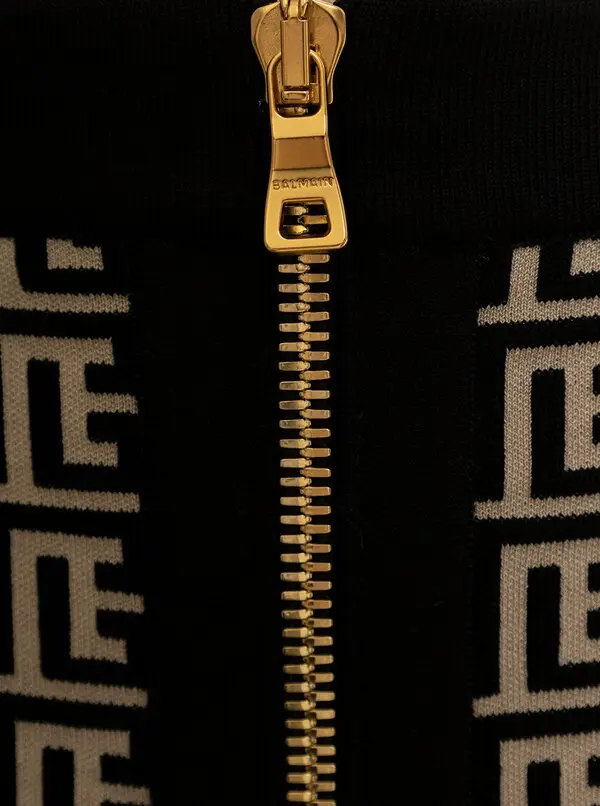 Balmain Monogram Wool Pencil Skirt