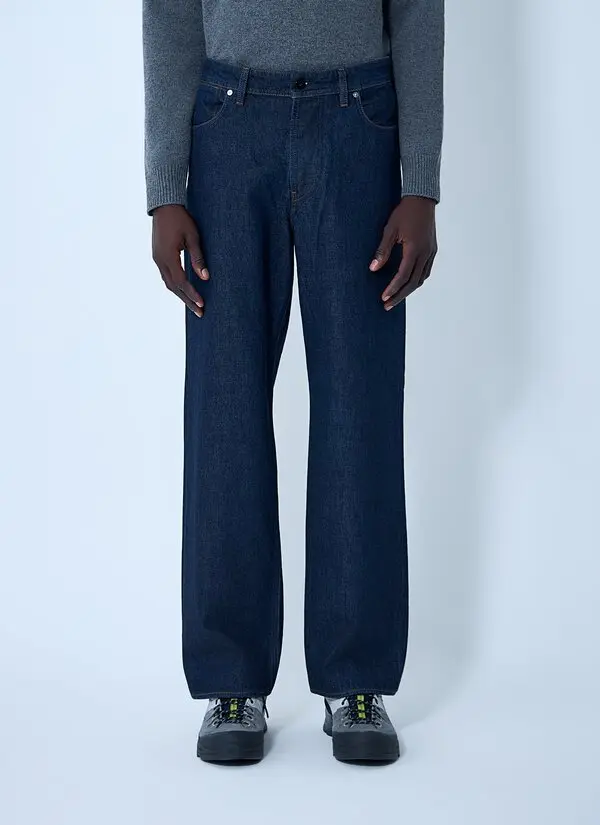 Stone Island Straight Leg Five-pocket Jeans - Blue