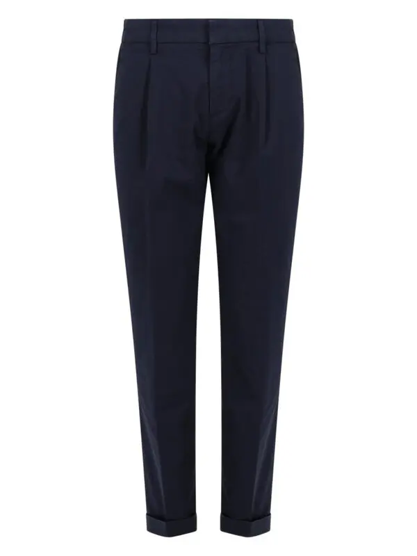 FAY Capri Pants Slim Fit Cotton Blend - Blue