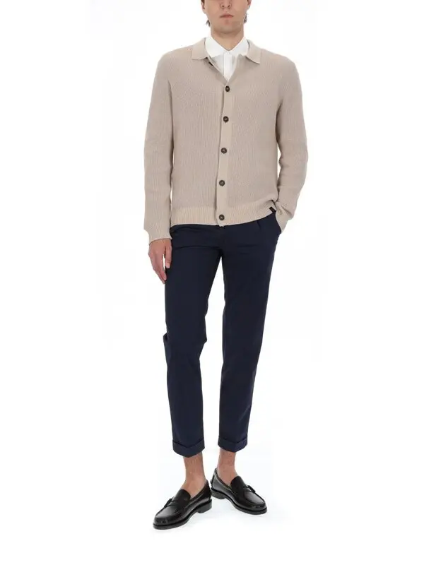 FAY Capri Pants Slim Fit Cotton Blend - Blue