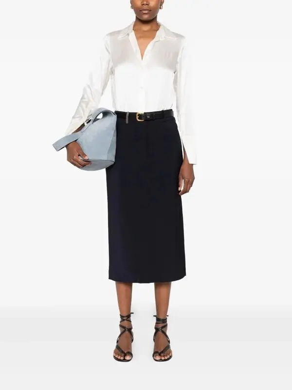 Peserico Silk Satin Long-sleeve Shirt