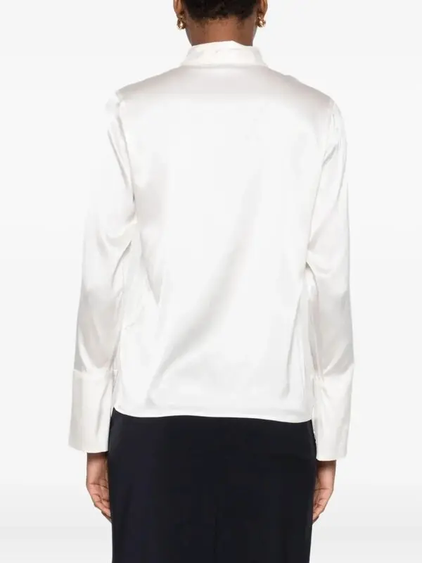 Peserico Silk Satin Long-sleeve Shirt