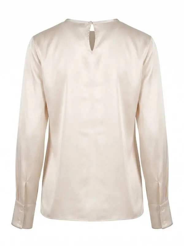 Peserico Silk Satin Long-sleeve Shirt - Multicolor