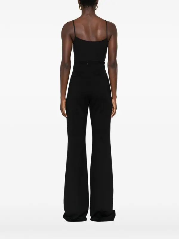 Sportmax Black High-waisted Wide-leg Trousers - Multicolor