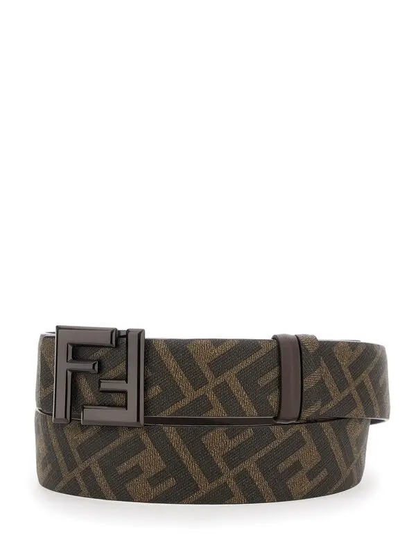 Fendi Belt With Ff Metallica Logo Plate