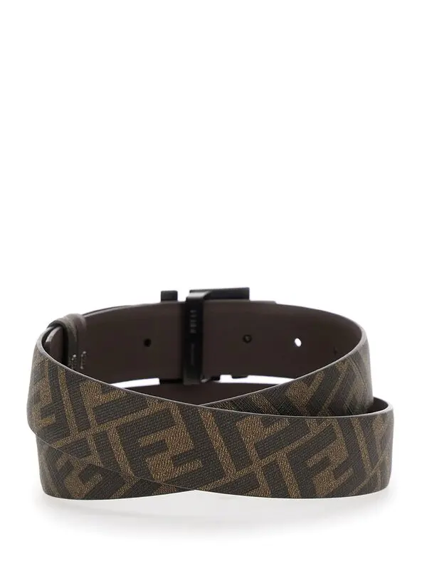 Fendi Belt With Ff Metallica Logo Plate