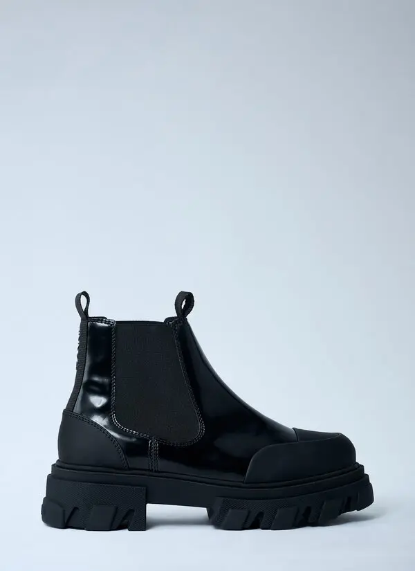 GANNI Low Chelsea Boots With Chunky Lug Sole
