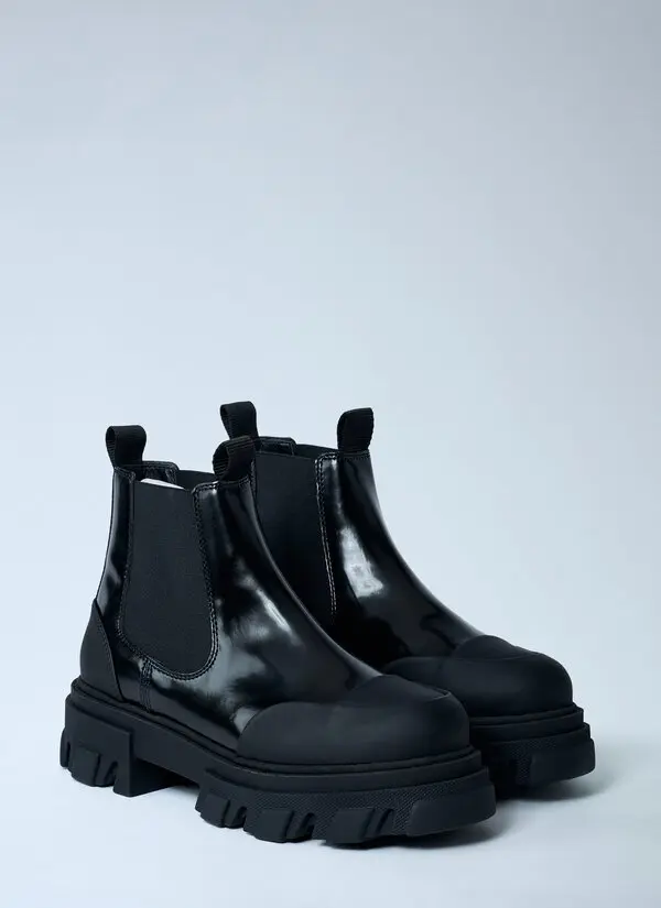 GANNI Low Chelsea Boots With Chunky Lug Sole