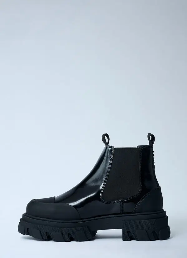 GANNI Low Chelsea Boots With Chunky Lug Sole