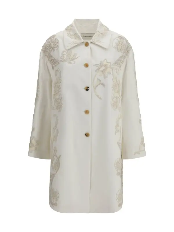 Dries Van Noten Embroidered A-line Coat