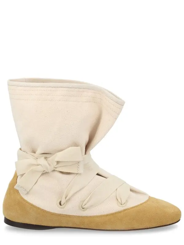 Isabel Marant Étoile Letiz Canvas And Suede Boots - Cream