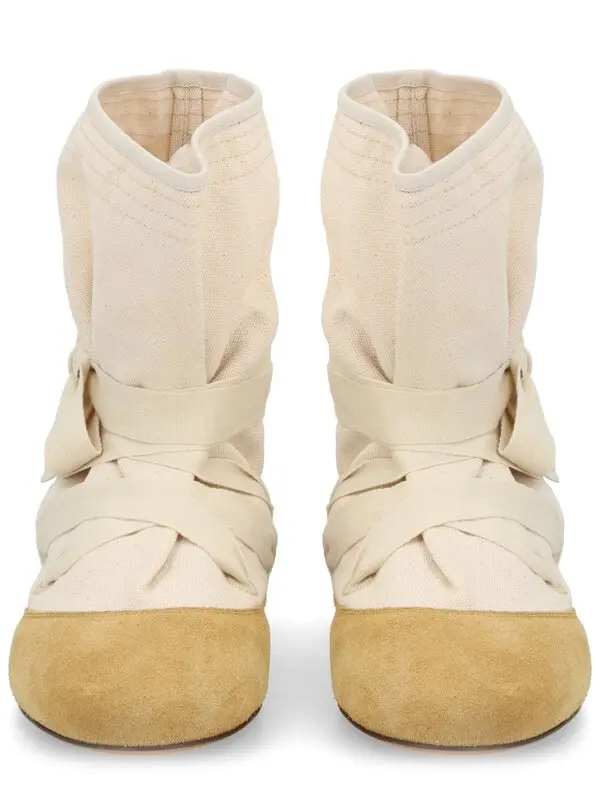 Isabel Marant Étoile Letiz Canvas And Suede Boots - Cream