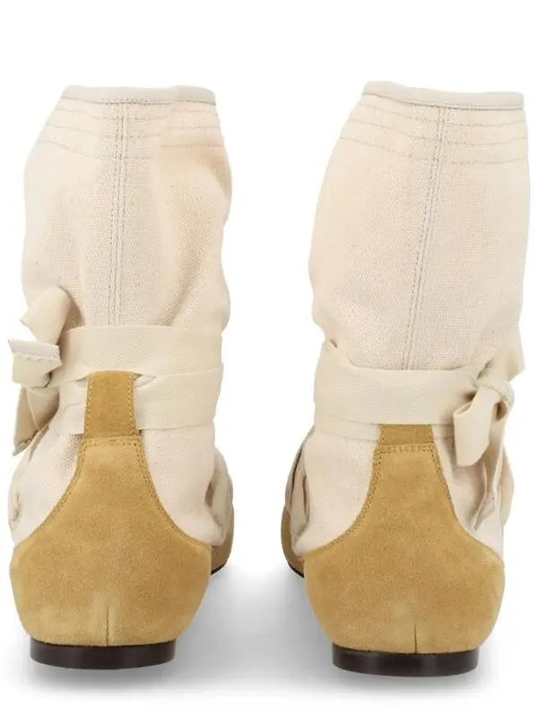 Isabel Marant Étoile Letiz Canvas And Suede Boots - Cream