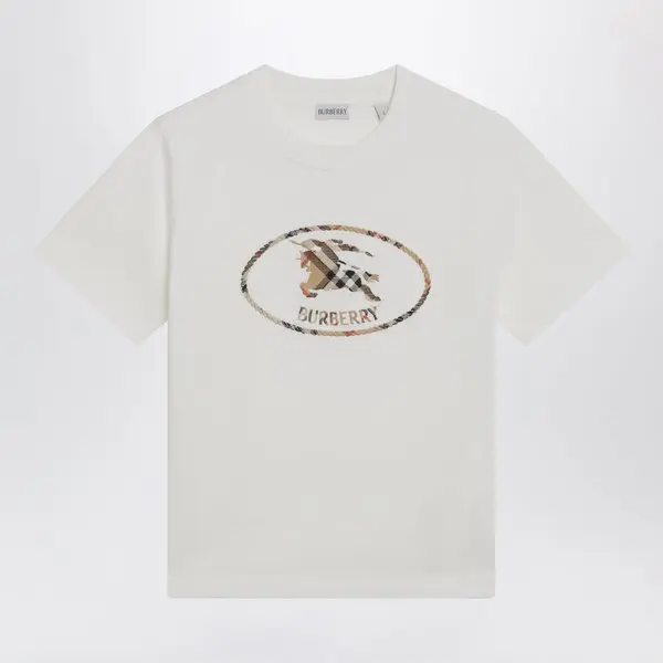 Burberry Cotton T-shirt With Knight Stamp - White