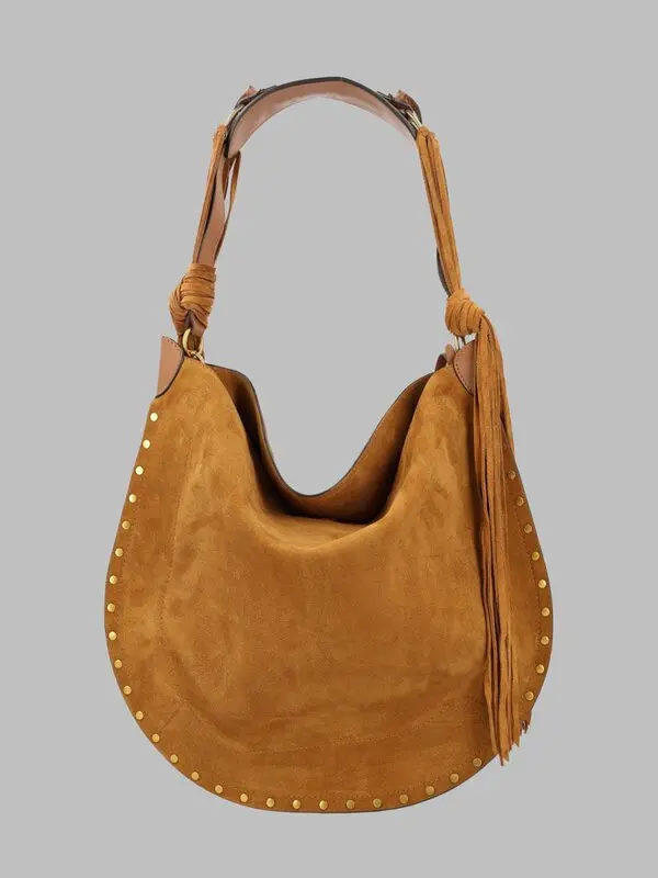 Isabel Marant Étoile Oskan Hobo Soft Calf Velvet Leather Bag - Brown