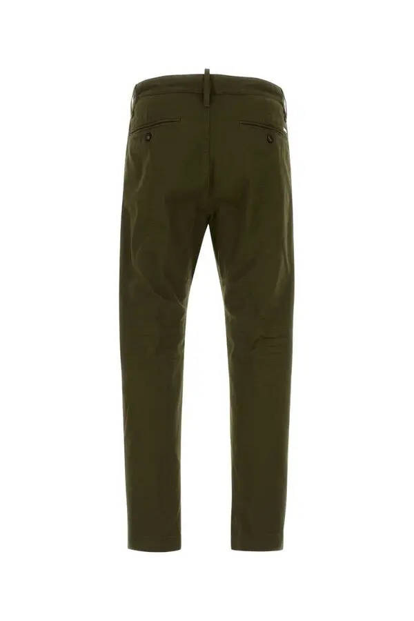 Dsquared2 Olive Stretch Cotton Chino Pant - Green