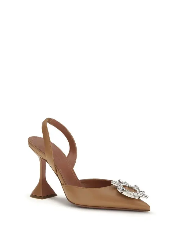 Amina Muaddi Begum Slingback Pumps With Star Embellishment - Brown