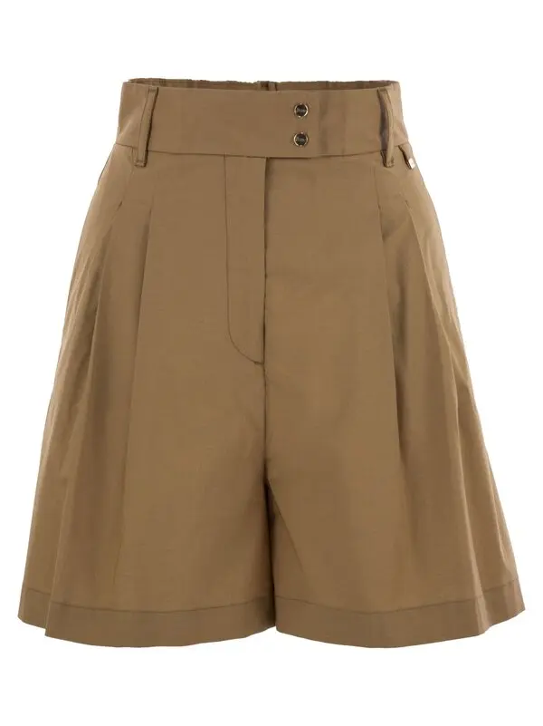Herno Stretch Cotton Bermuda Shorts - Brown